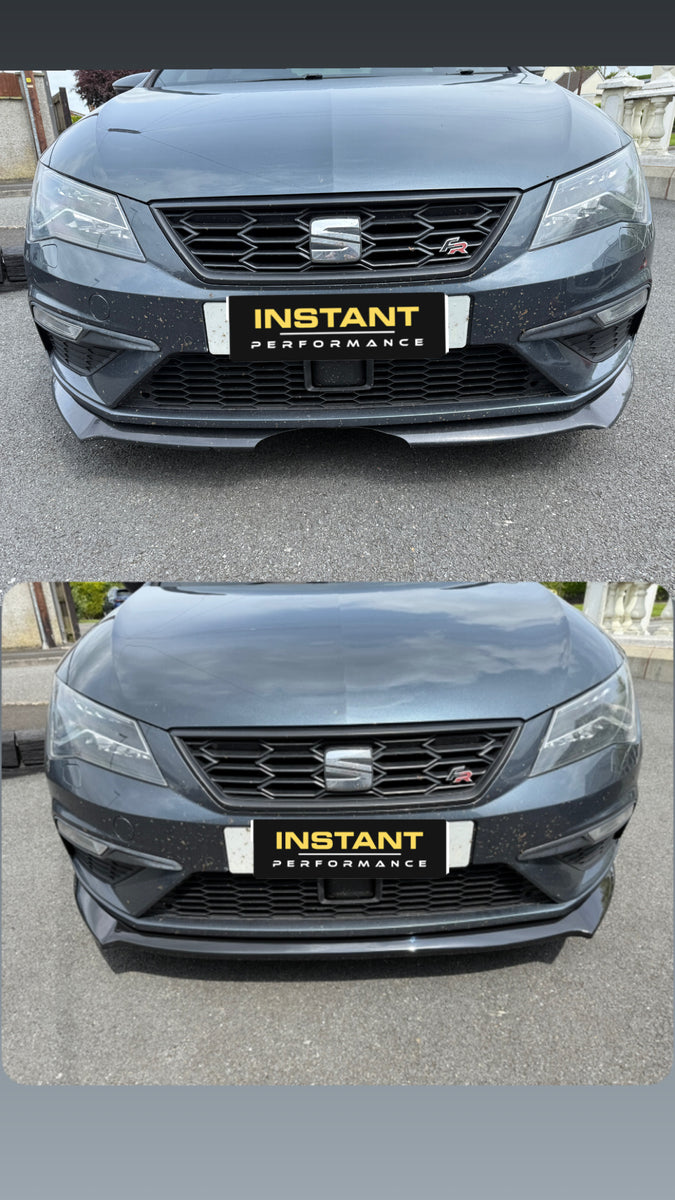 Seat Leon Mk3 Front Bumper Extension Lip Spoiler Splitter | Gloss Blac ...