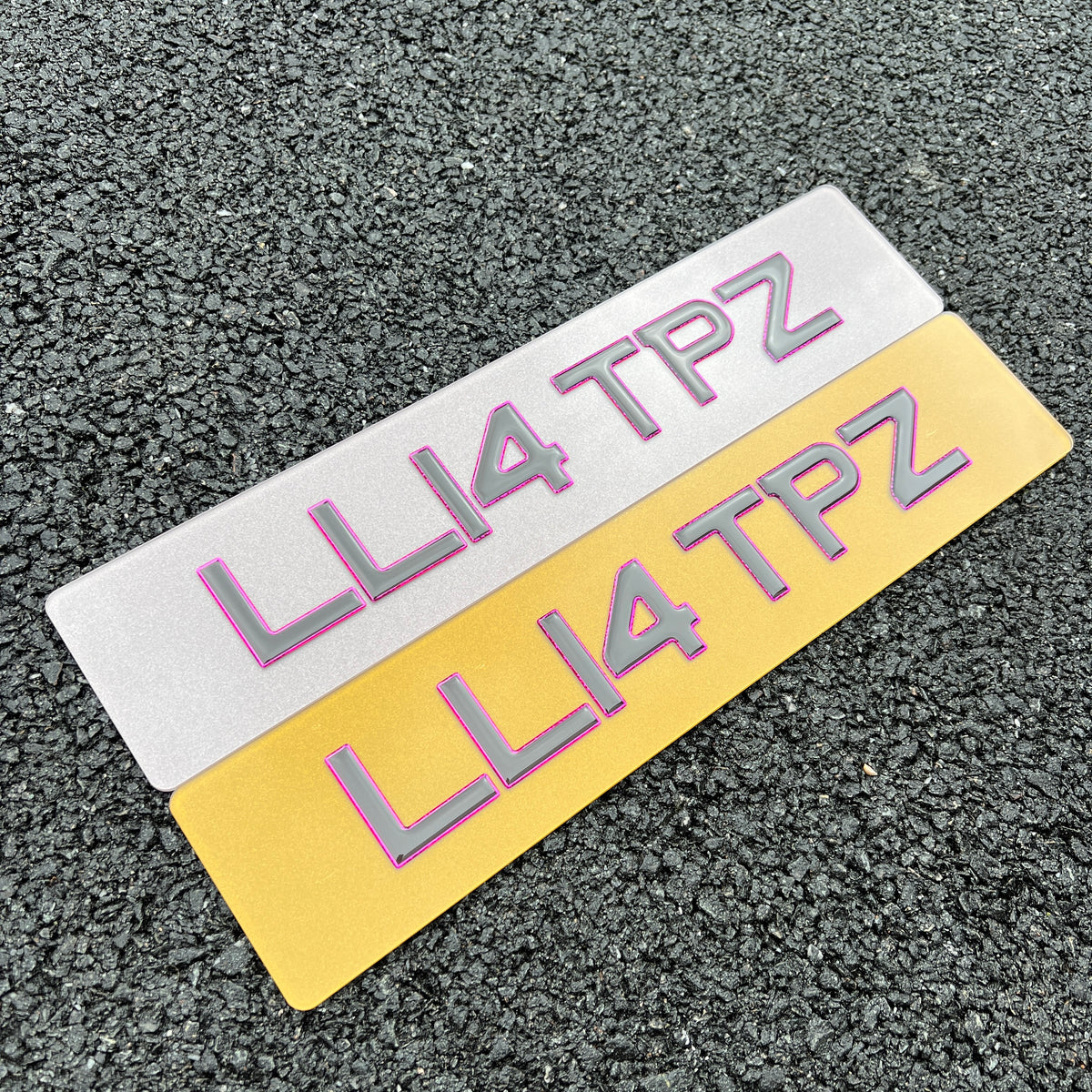 TINTED Pink 3D Gel , 60mm Metro – Instant Reg Plates UK Ireland