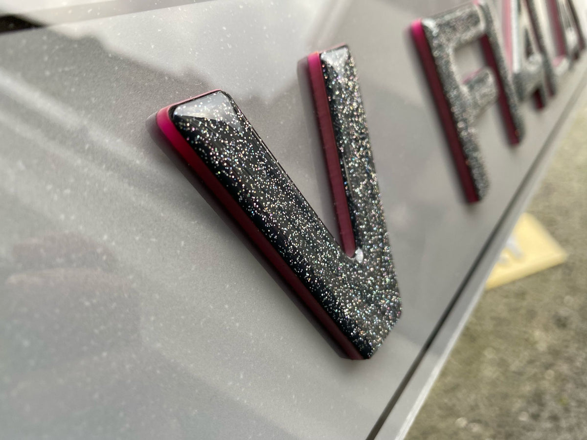 5D Pink - Glitter Tops - Metro 60mm – Instant Reg Plates UK Ireland