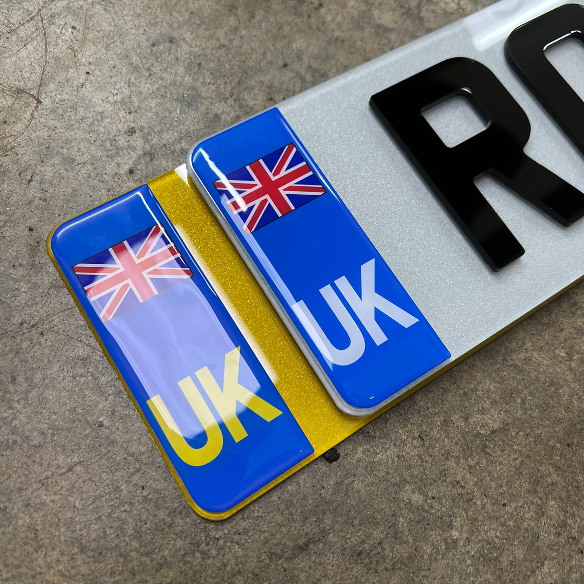 (Blue U.K Flag) 4D Gloss Black - Standard Legal 79 – Instant Reg Plates ...